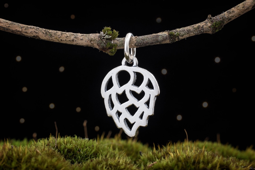 Sterling Silver Hop Flower Charm - SMALL, Double Sided - Beer Lover ...
