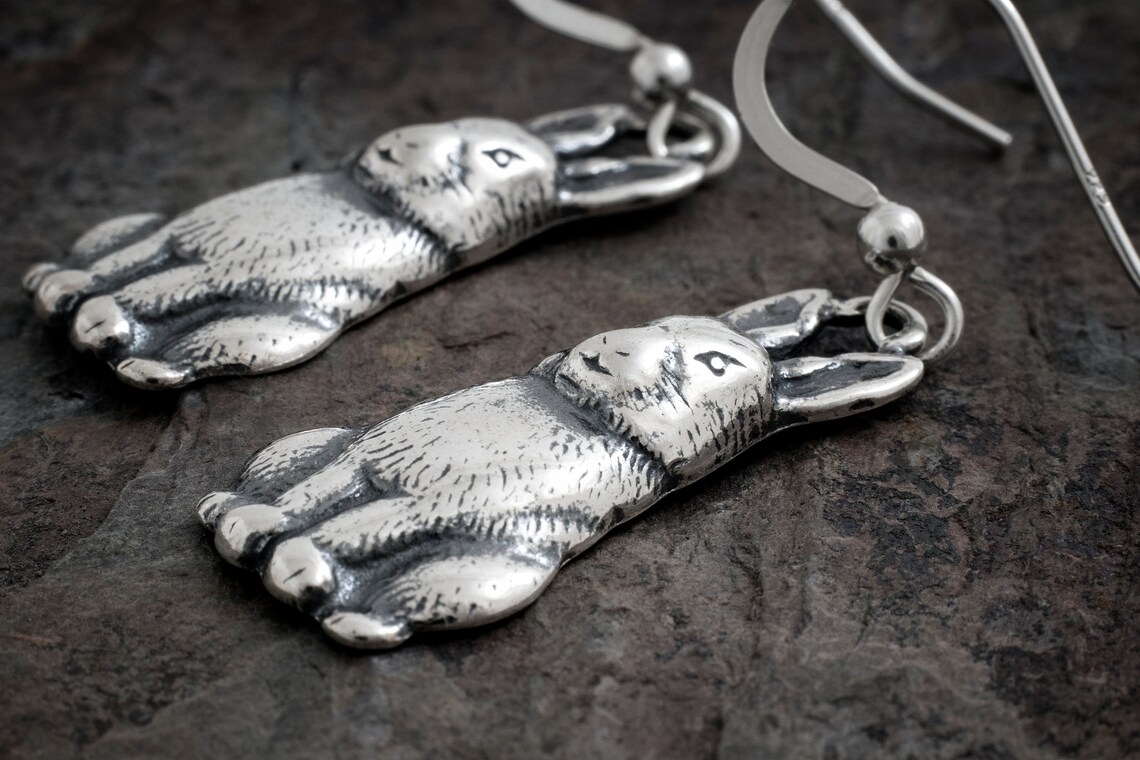 Sterling Silver Bunny Rabbit Earrings Lightweight - Etsy