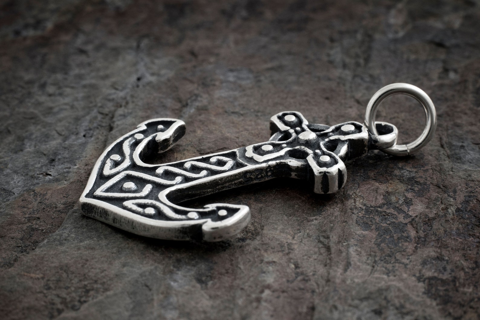 Sterling Silver Celtic Anchor Cross Double Sided pendant - Etsy