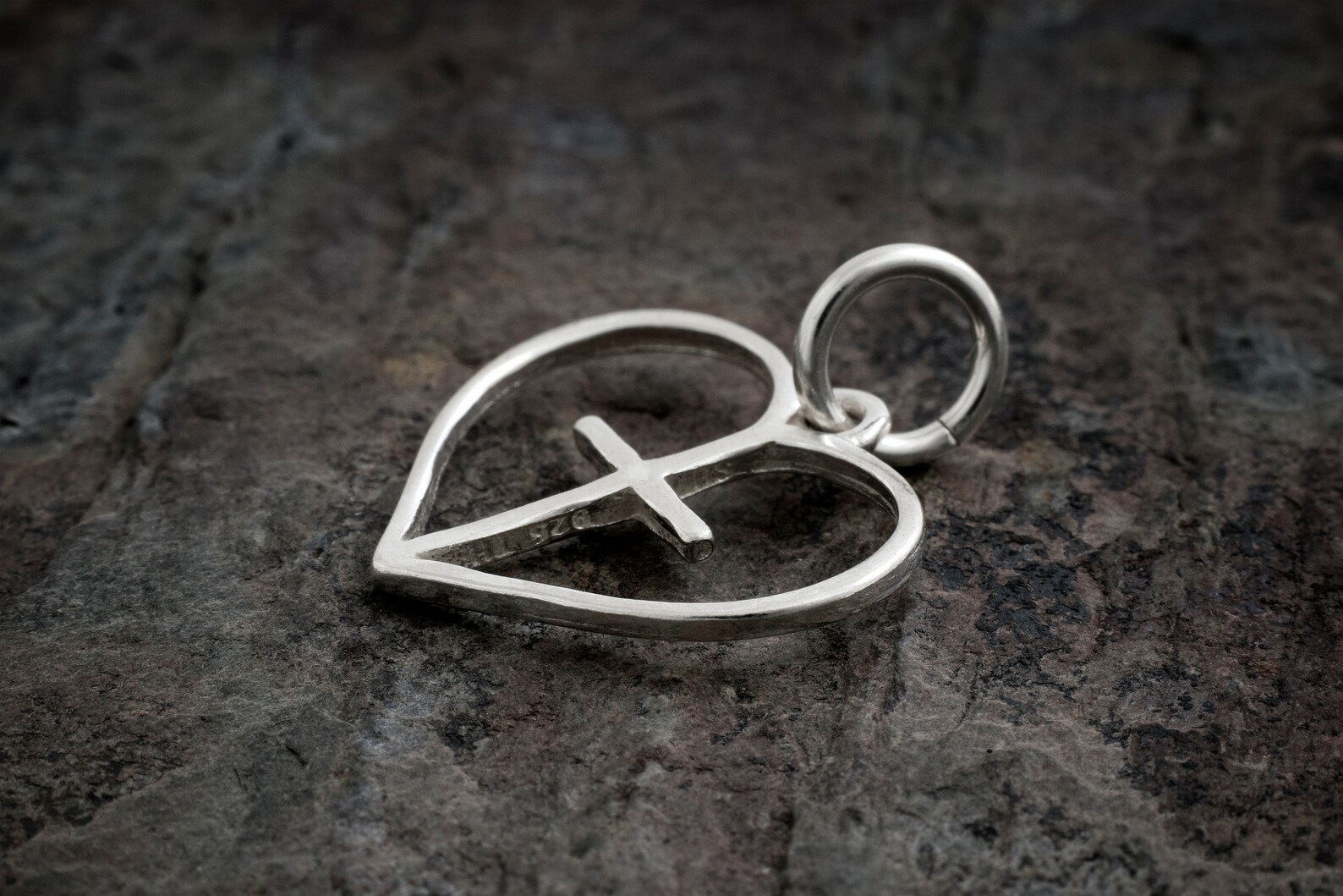 Sterling Silver Little Heart and Cross VERY SMALL, Lightweight charm ...