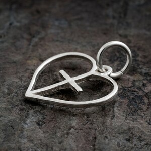 Sterling Silver Little Heart and Cross - VERY SMALL, Lightweight ...
