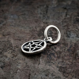Sterling Silver Teeny TINY Pentacle, Pentagram - VERY SMALL - (charm ...