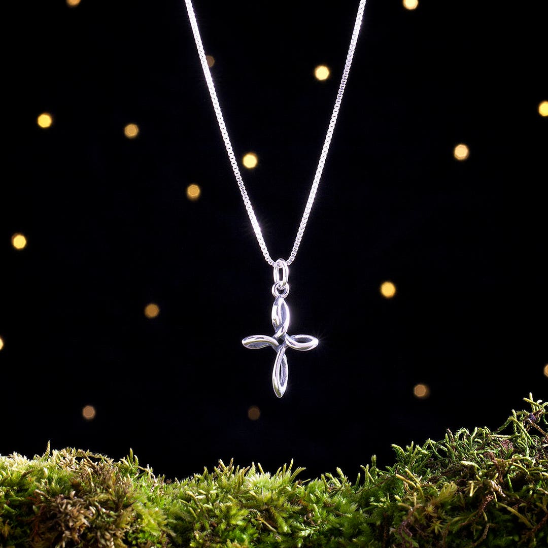 Sterling Silver Little Celtic Infinity Cross - VERY SMALL, Double Sided ...
