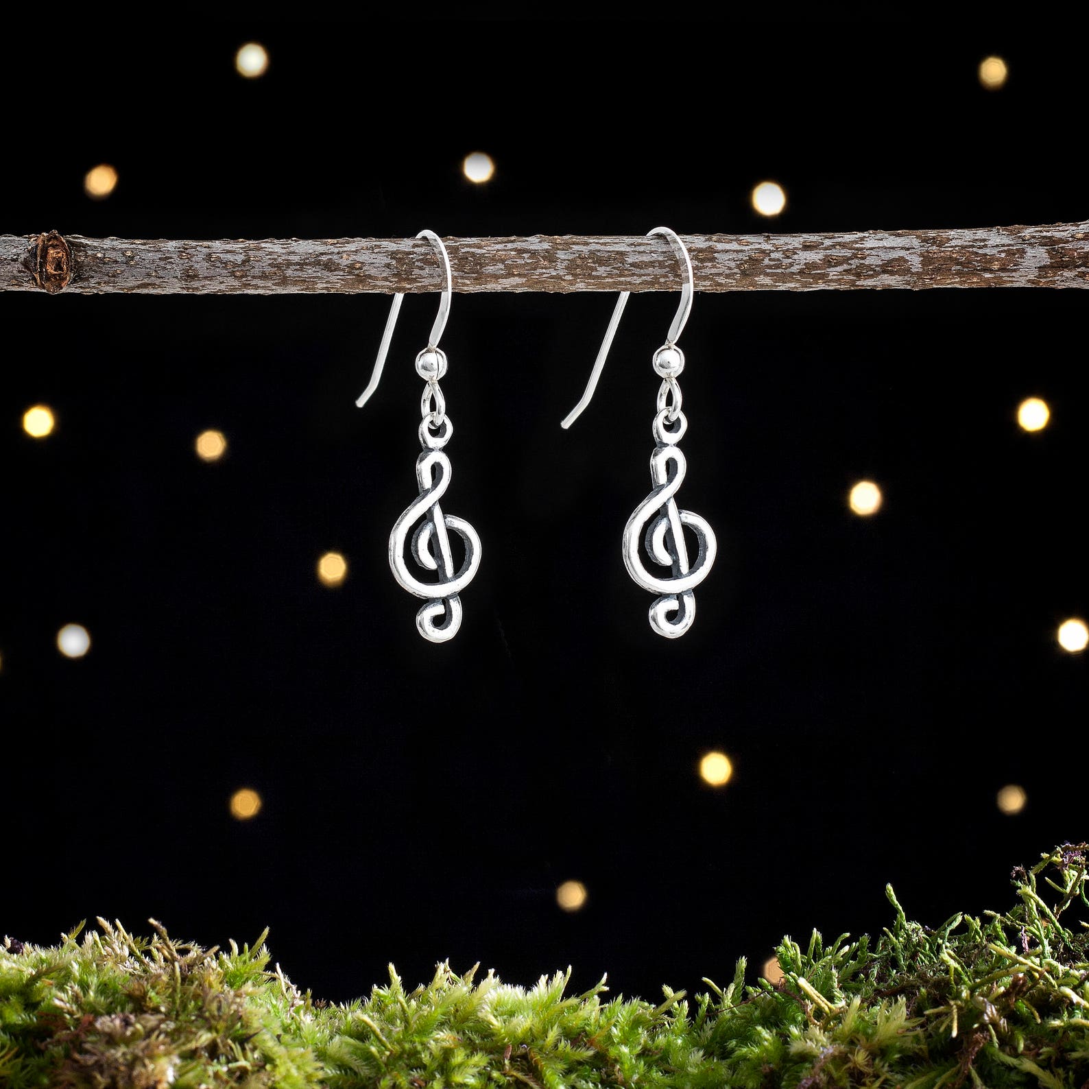 Sterling Silver Tiny Treble Clef Music Note Earrings - VERY SMALL ...