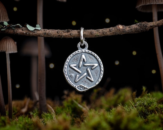 Sterling Silver Ouroboros Pentagram Pentacle Small Double | Etsy