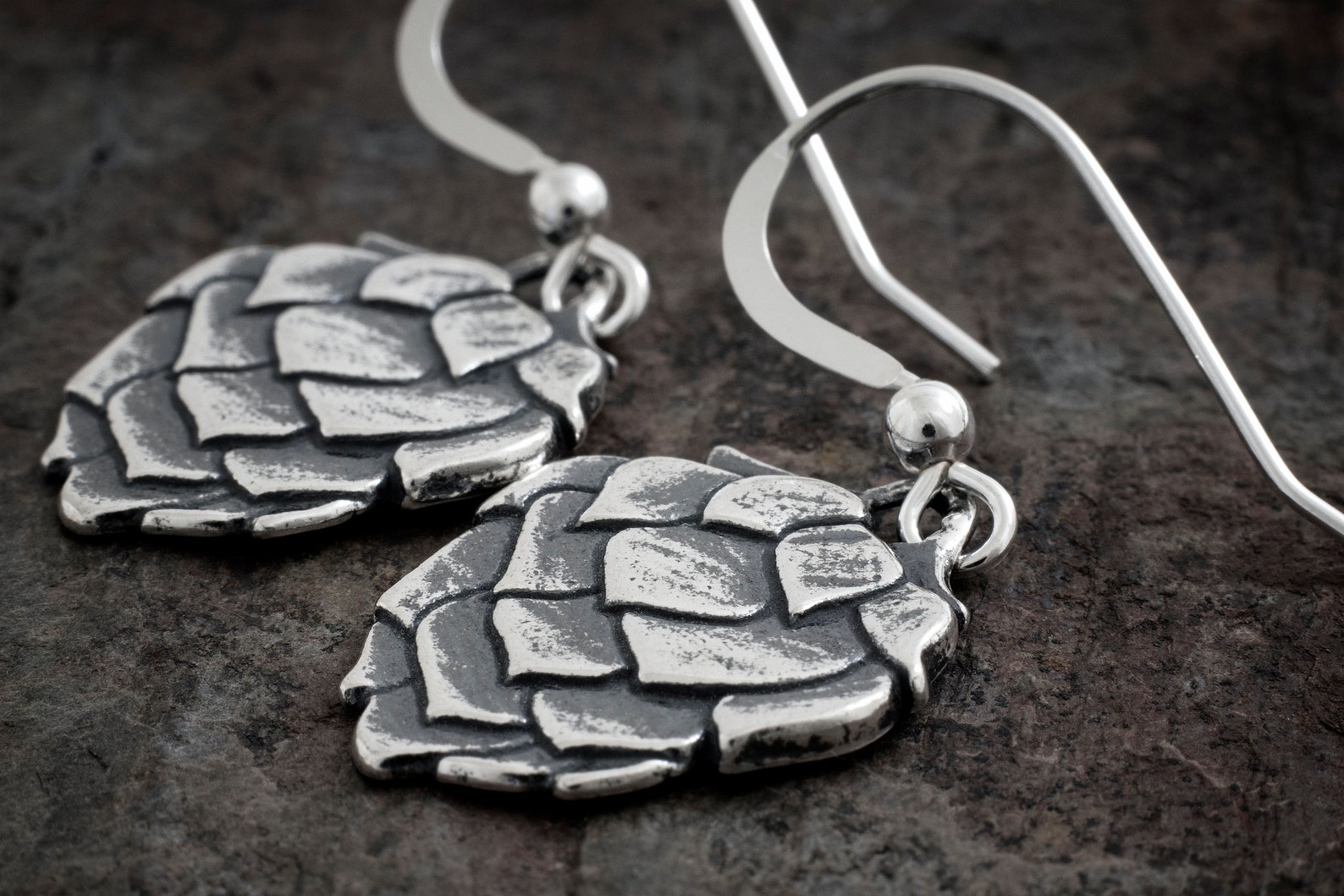 Sterling Silver Hop Flower Earrings - Beer Lover Gift - Etsy