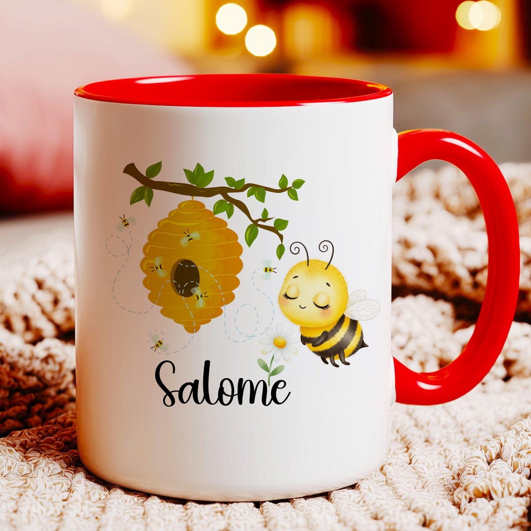 Personalized Bee Mug With Name, Cute Beehive Coffee Cup, Custom Gift ...