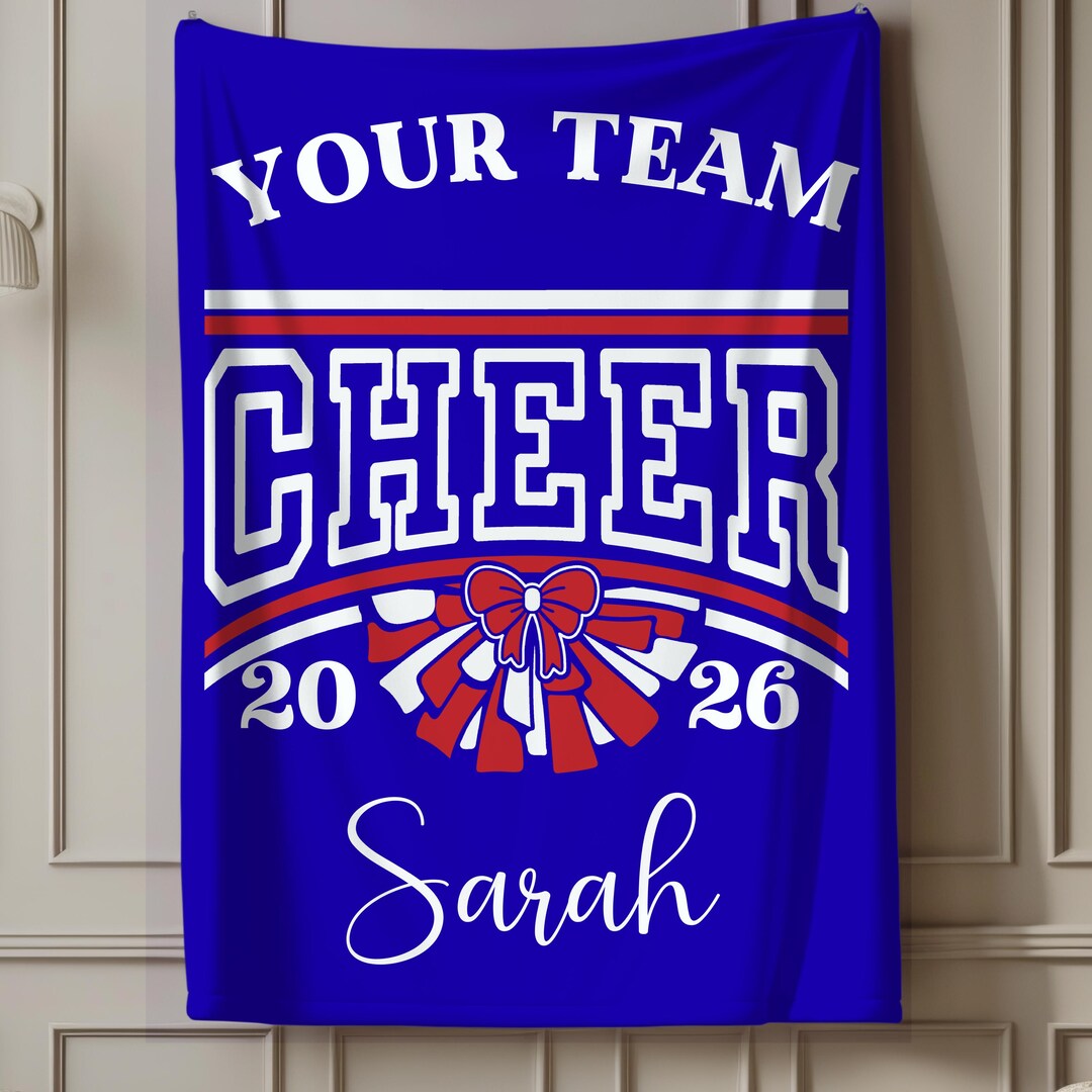 Personalized Cheer Team Blanket, Custom Name Senior Cheer Gift ...