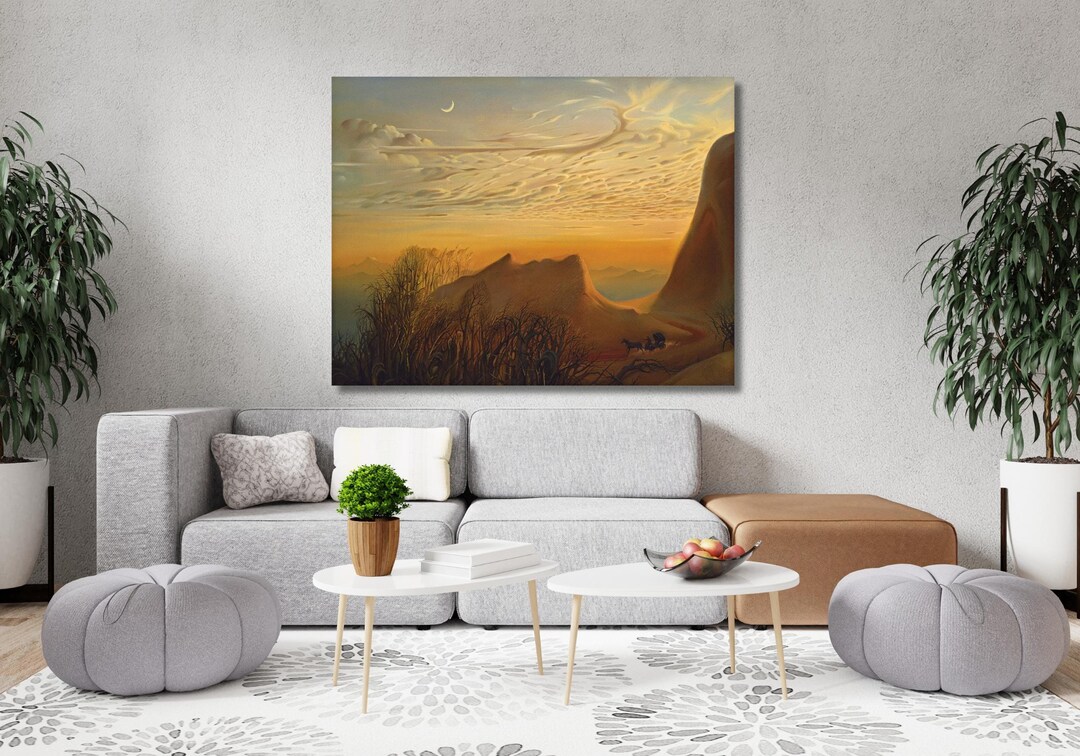 Vladimir Kush Surreal Human Face Mountain Painting Poster, Vladimir ...