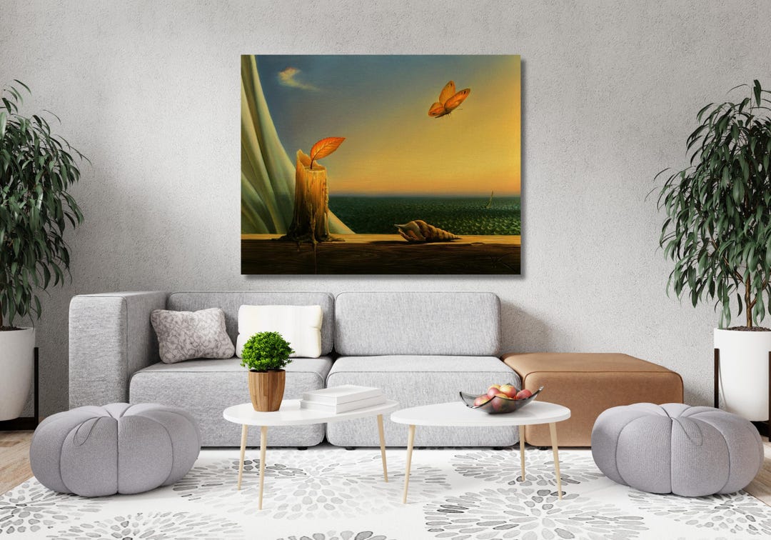 Vladimir Kush Surreal Butterfly and Candle Painting Print, Vladimir ...