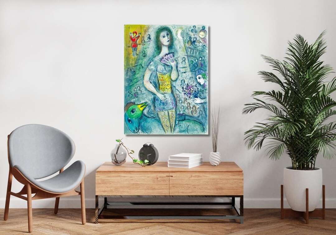 Marc Chagall Circus Fan Dancer 1967 Oil Paintings Print, Marc Chagall ...