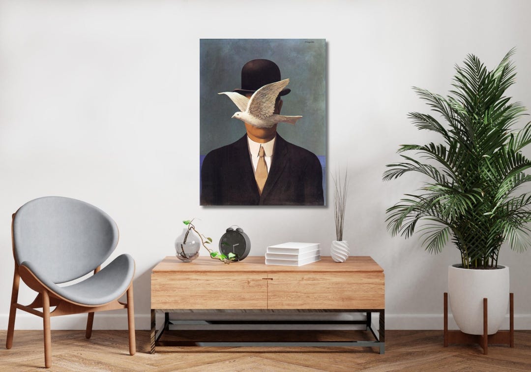 Rene Magritte Man in a Bowler Hat Paintings Print, Rene Magritte Wall ...