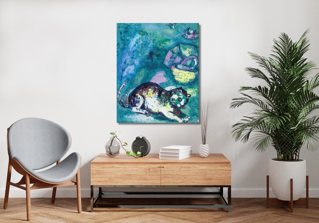 Marc Chagall the Cat and the Two Sparrows 1925 Oil Paintings Print Art ...