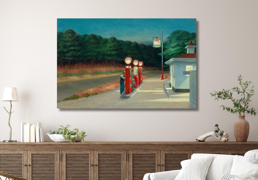 Edward Hopper Gas 1940 Oil Painting Prints, Edward Hopper Artwork Print ...