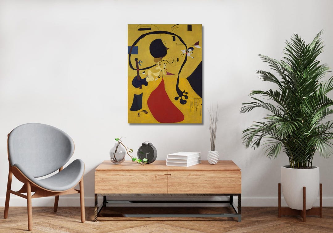 Joan Miro Dutch Interior (III) 1928 Oil Painting Print, Joan Miro Wall ...