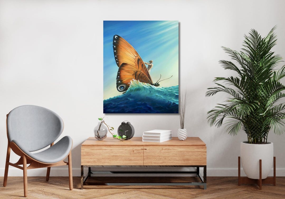 Vladimir Kush Windsurfer in the Butterfly Oil Painting Prints, Vladimir ...
