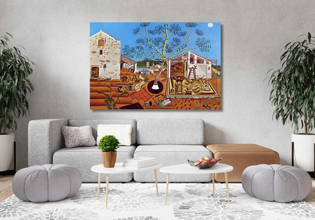 The Farm 1922 by Joan Miro Oil Painting Print, Joan Miro Artwork Canvas ...