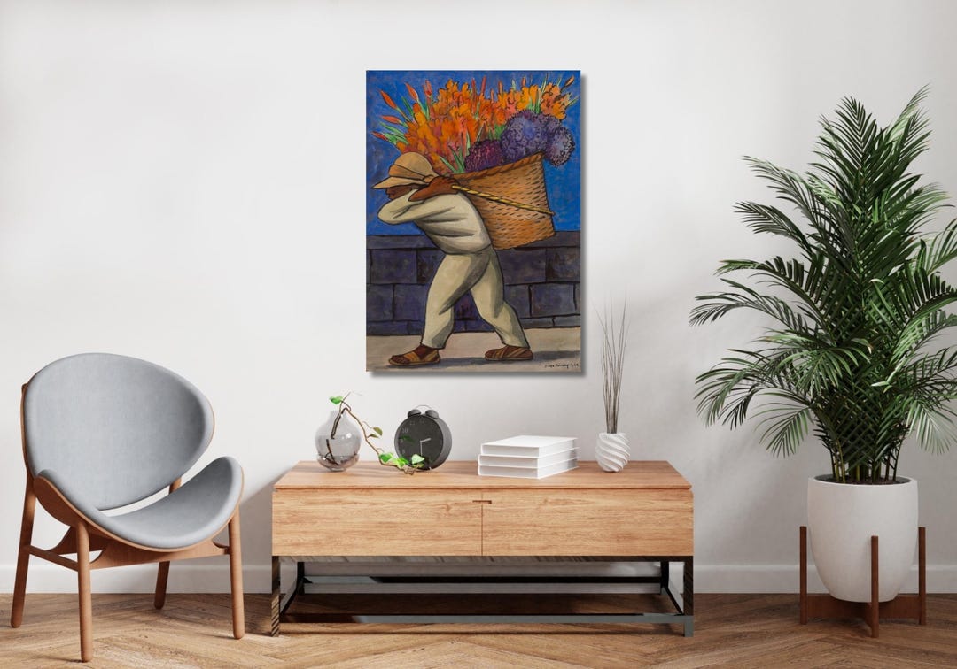 Diego Rivera the Flower Carrier Painting Poster, Diego Rivera Artwork ...
