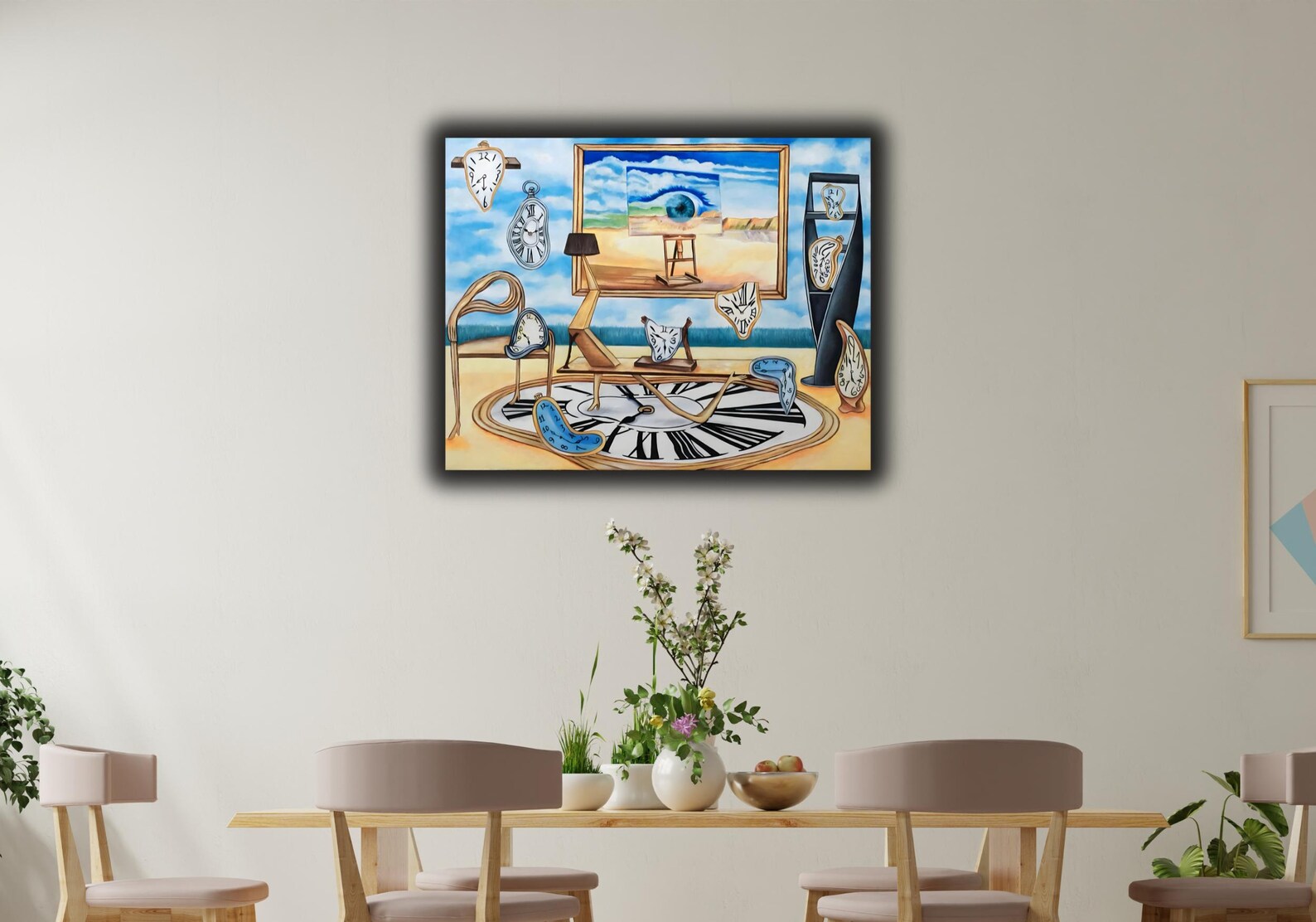 Salvador Dali Watch of Time Oil Painting Print, Salvador Dali Wall Art ...