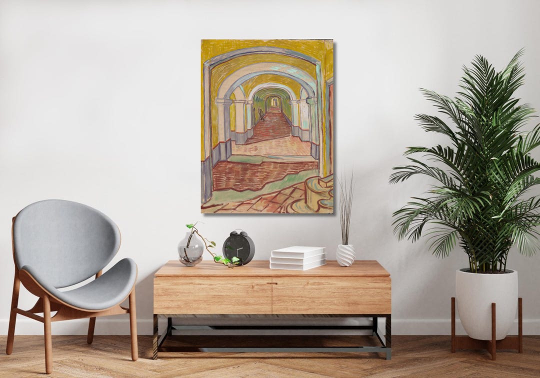 Vincent Van Gogh Hospital Corridor 1889 Oil Painting Prints, Vincent ...