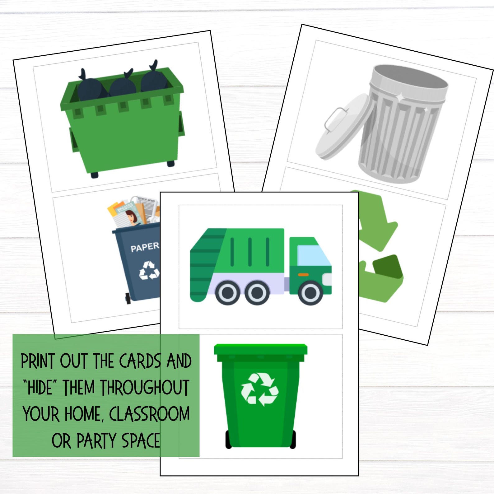 Garbage Truck Scavenger Hunt Printable: Indoor Learning Game (digital ...