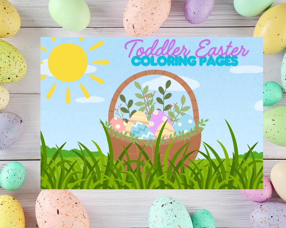 Toddler Easter Coloring Pages: Simple Easter Designs (digital Download ...