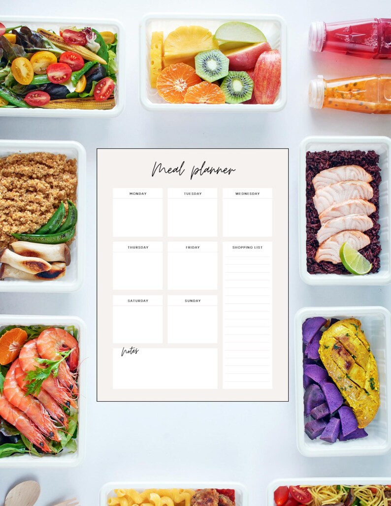 Simple Printable Weekly Meal Planner, Weekly Meal Plan, Meal Plan and ...