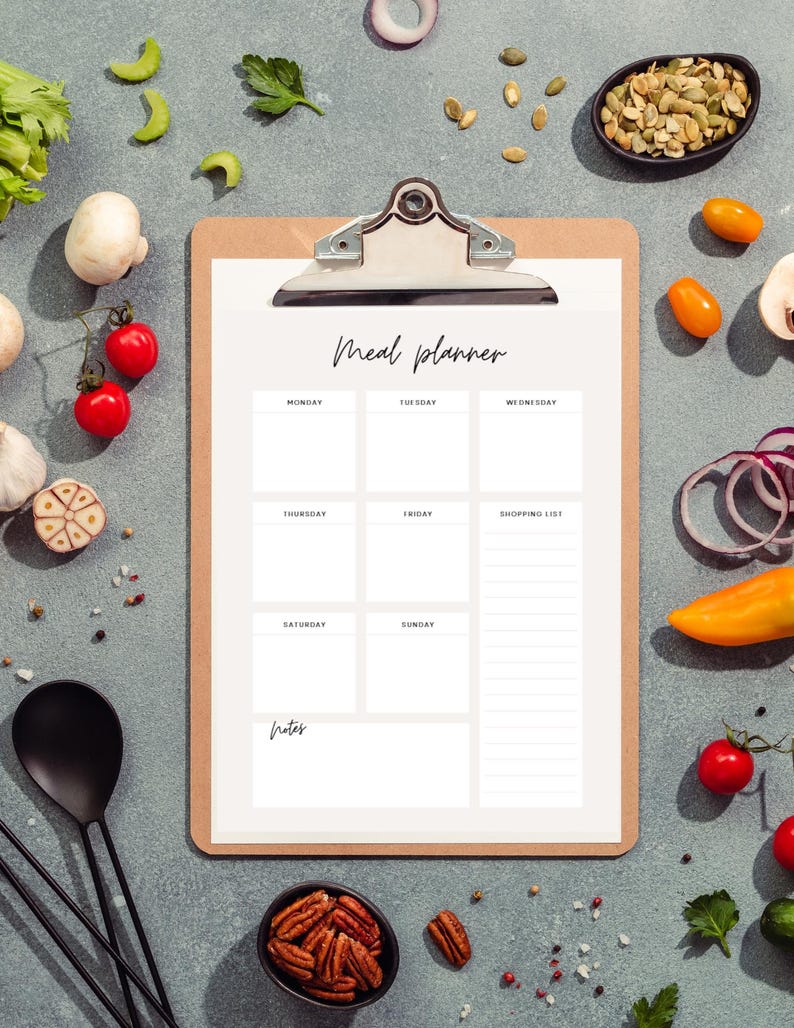 Simple Printable Weekly Meal Planner, Weekly Meal Plan, Meal Plan and ...