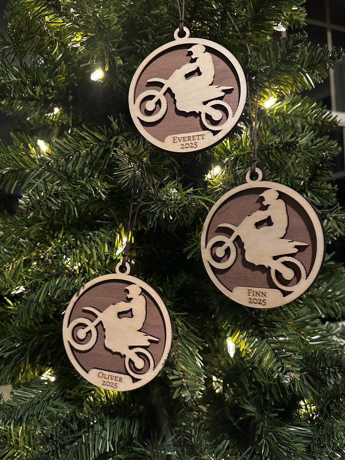 Personalized Sports Ornaments, Motocross Gift, Custom Laser Engraved ...