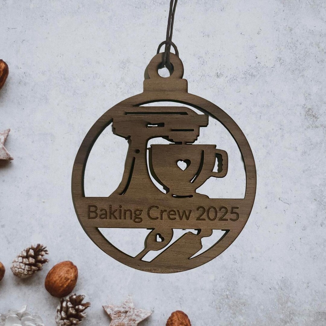 Personalized Baking Ornament • Laser Cut & Engraved Walnut • Baking ...