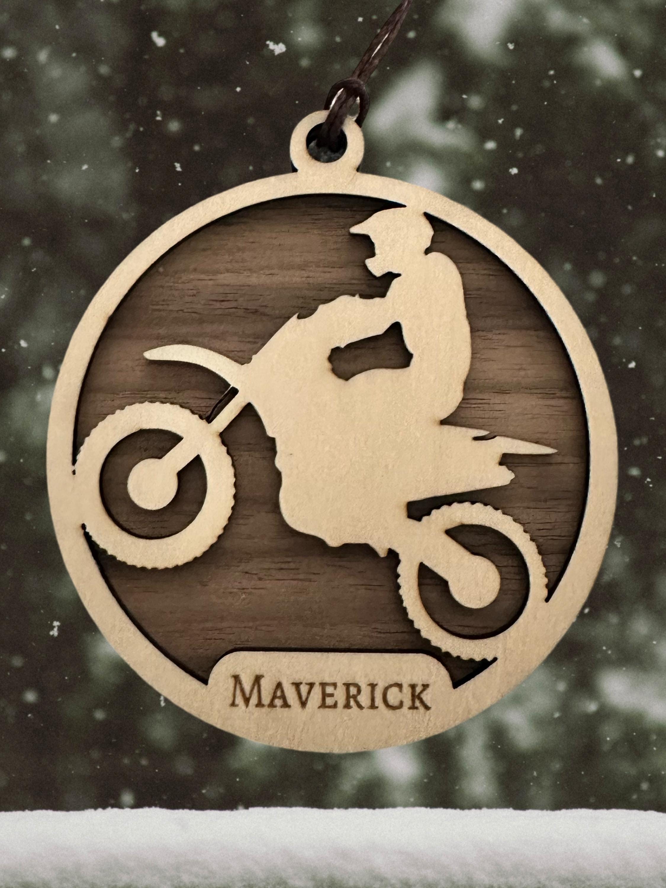 Personalized Sports Ornaments, Motocross Gift, Custom Laser Engraved ...