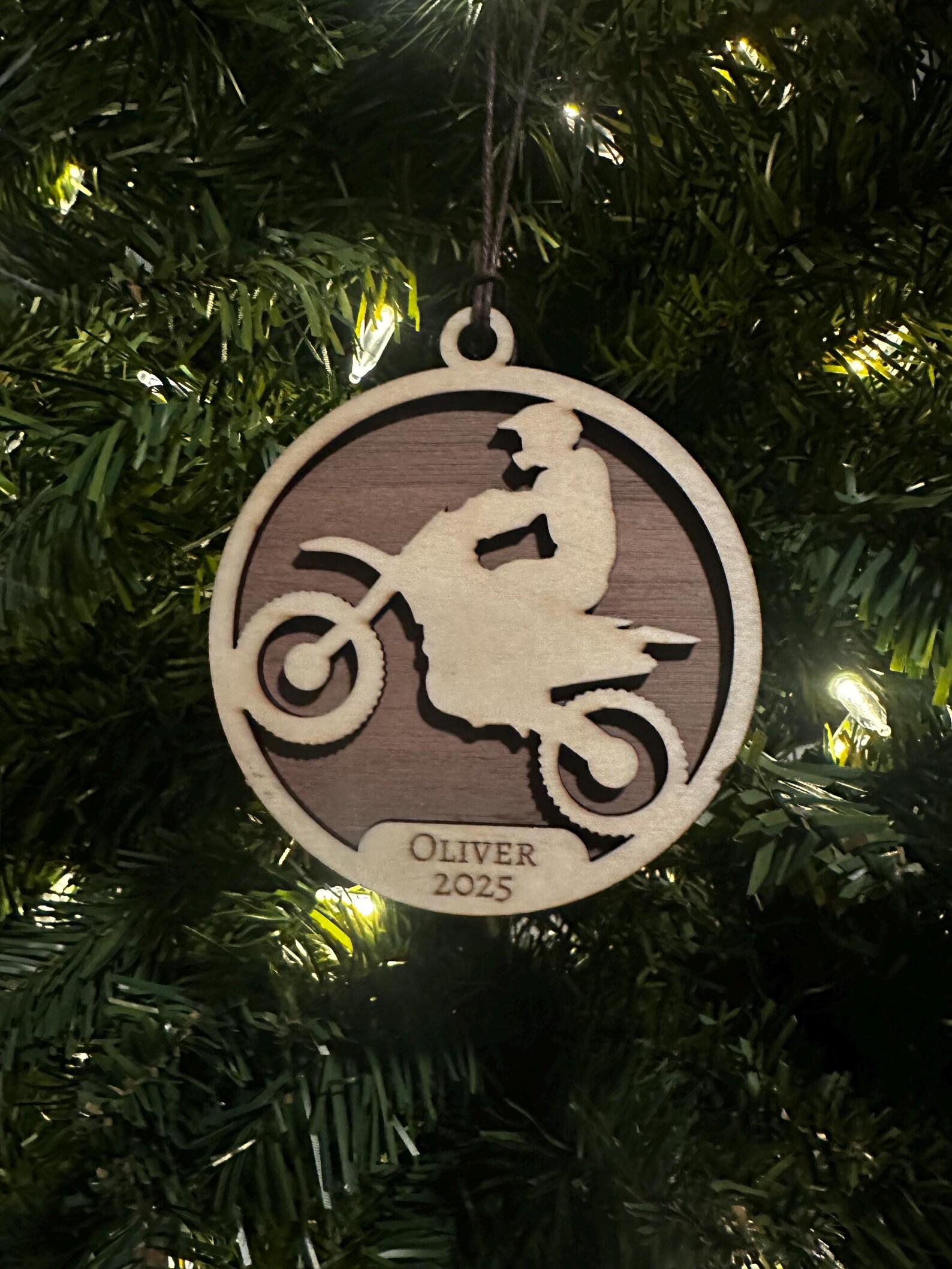 Personalized Sports Ornaments, Motocross Gift, Custom Laser Engraved ...