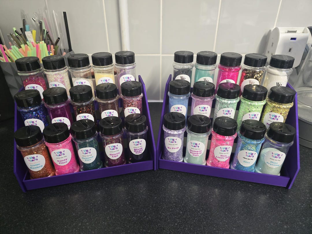 3D Printed Storage Shelf for Glitter Pots, Paints, or Craft Supplies ...