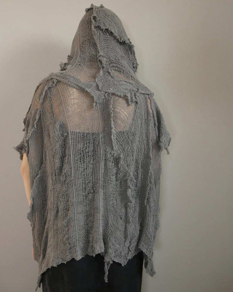 Post Apocalyptic Hoodie, Tattered Hooded Top, Dystopian Upcycle Hoodie ...