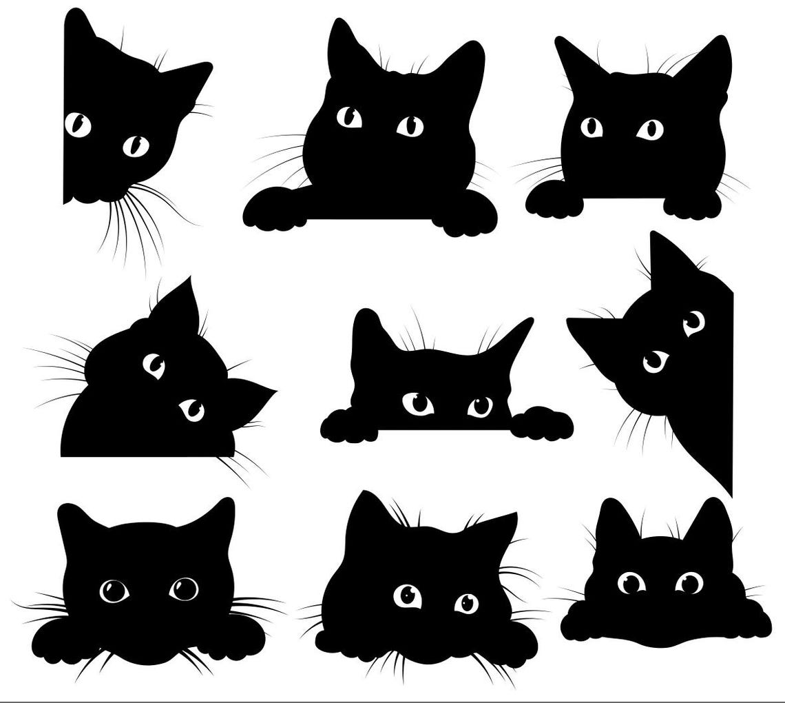 Cat SVG | Cats Peeking | Car Decal - Etsy