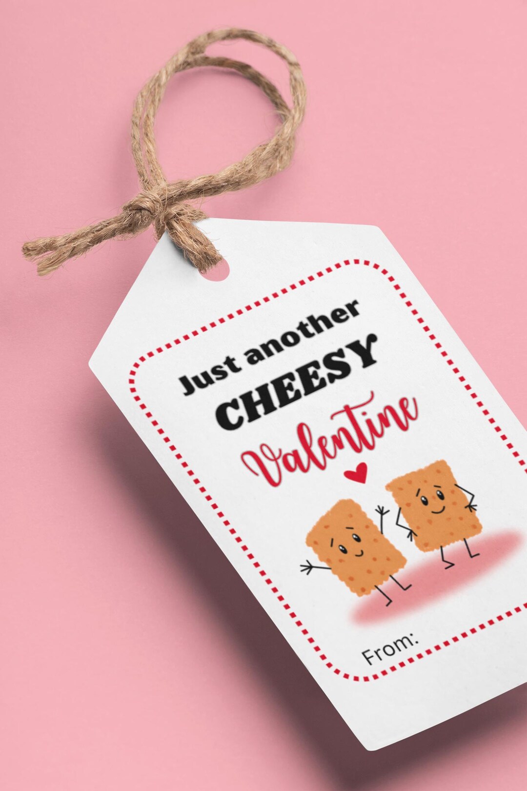 Cheesy Cracker Valentine Tag: Hand Drawn Printable (instant Download ...