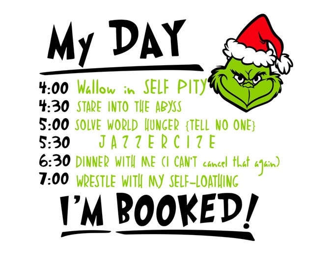 Grinch SVG | Funny Christmas SVG | I'm Booked | Jazzercise | the Grinch ...