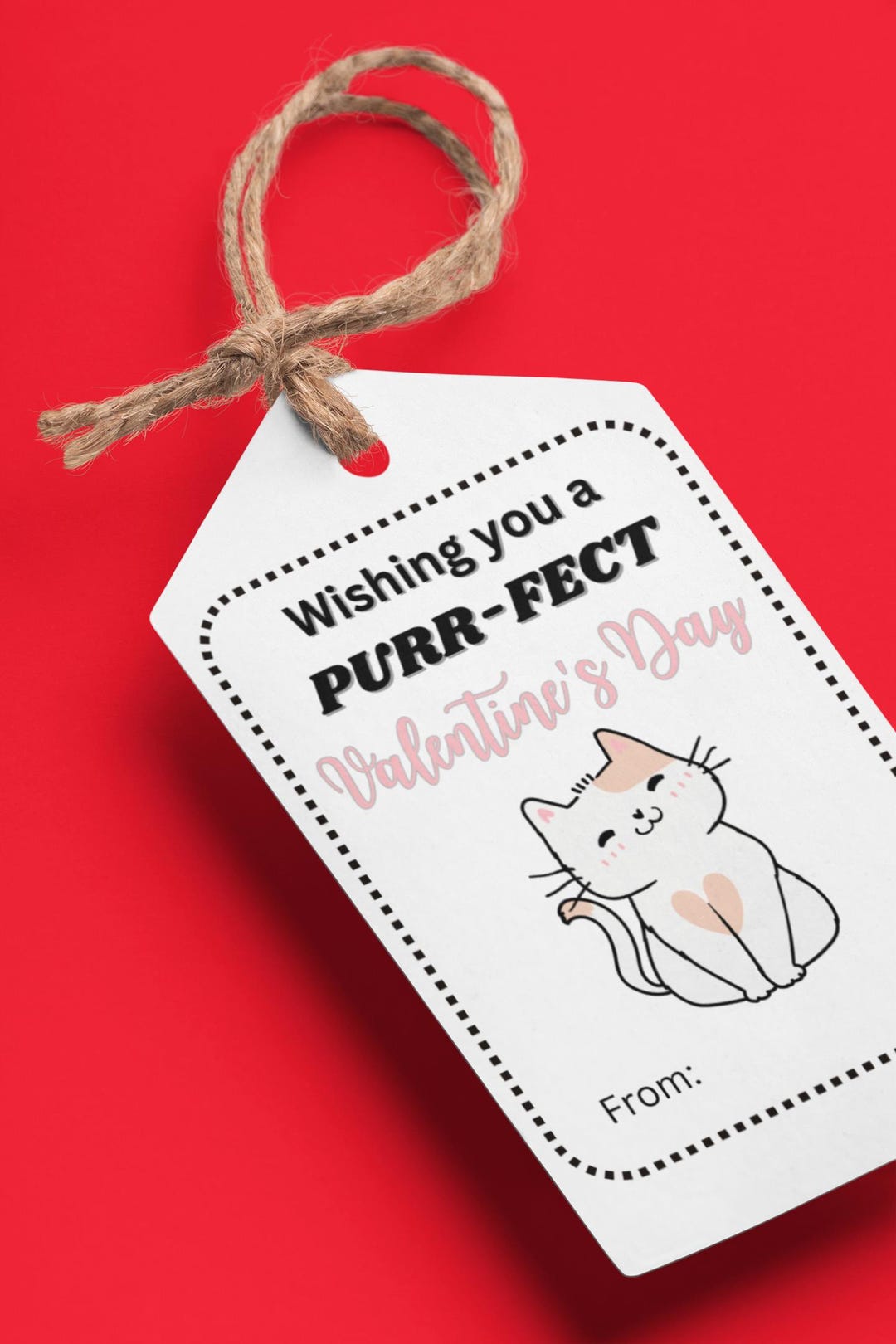 Printable Cat Valentine | Instant Download | Valentine Tag | Snack ...