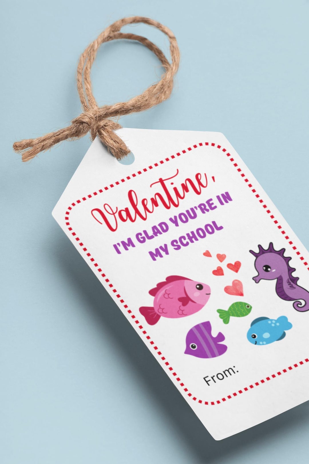 Printable Fish Valentine Tag: DIY Snack Valentines (digital Download ...