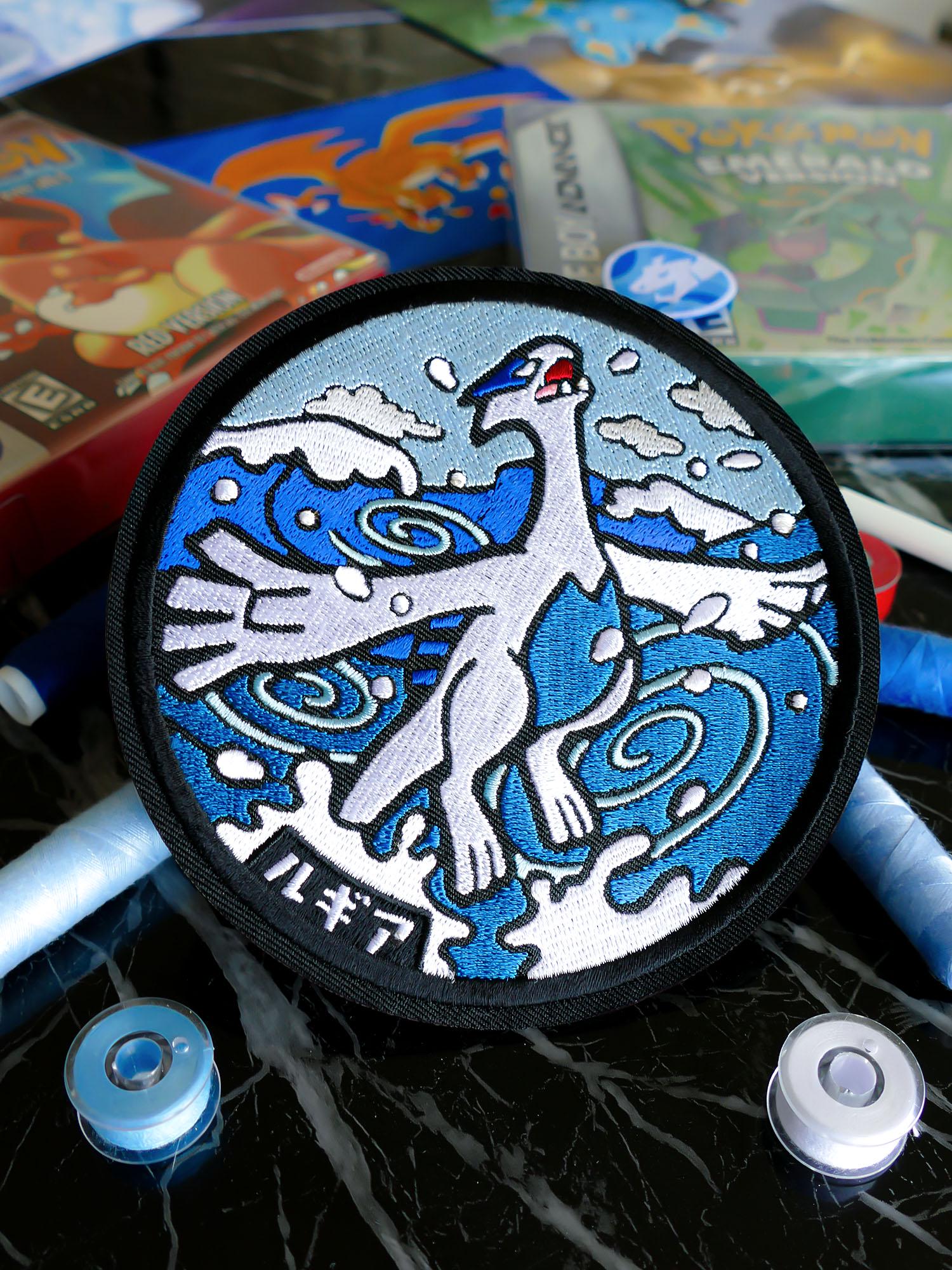 Anime Video Game Japanese PKM Character - Iron on - Lugia Embroidery ...