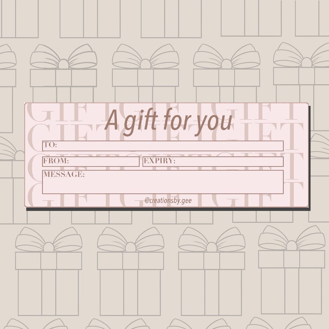 Gift Voucher Template/ Printable / Perfect Gift - Etsy