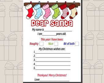 LETTER TO SANTA - Printable - Instant Download - Easy to Print - A4 ...