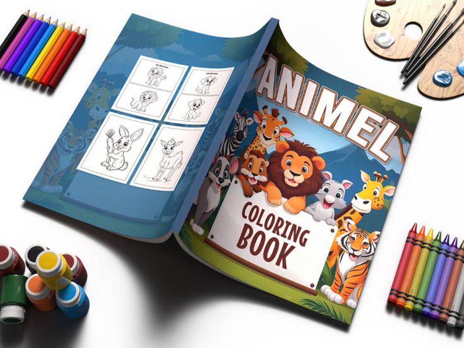 Animals Coloring Book for Kids - Etsy
