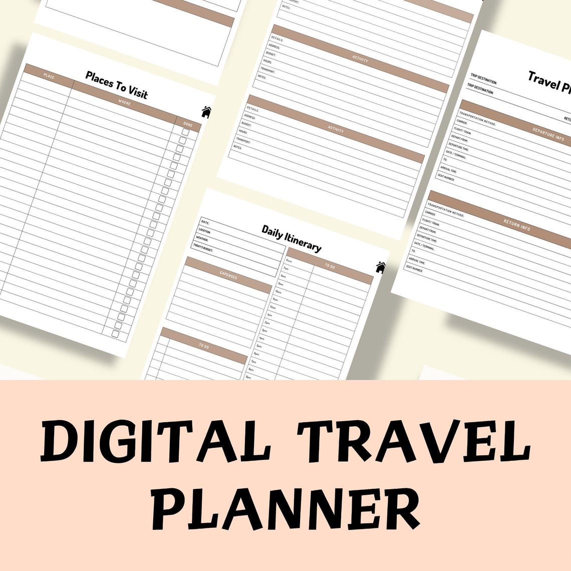 Travel Planner for Goodnotes, Packing List Journal, Road Trip Organizer ...