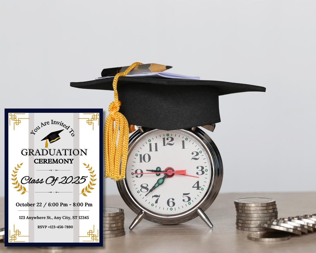 Aesthetic Graduation Invitation Template Printable Editable Electronic ...