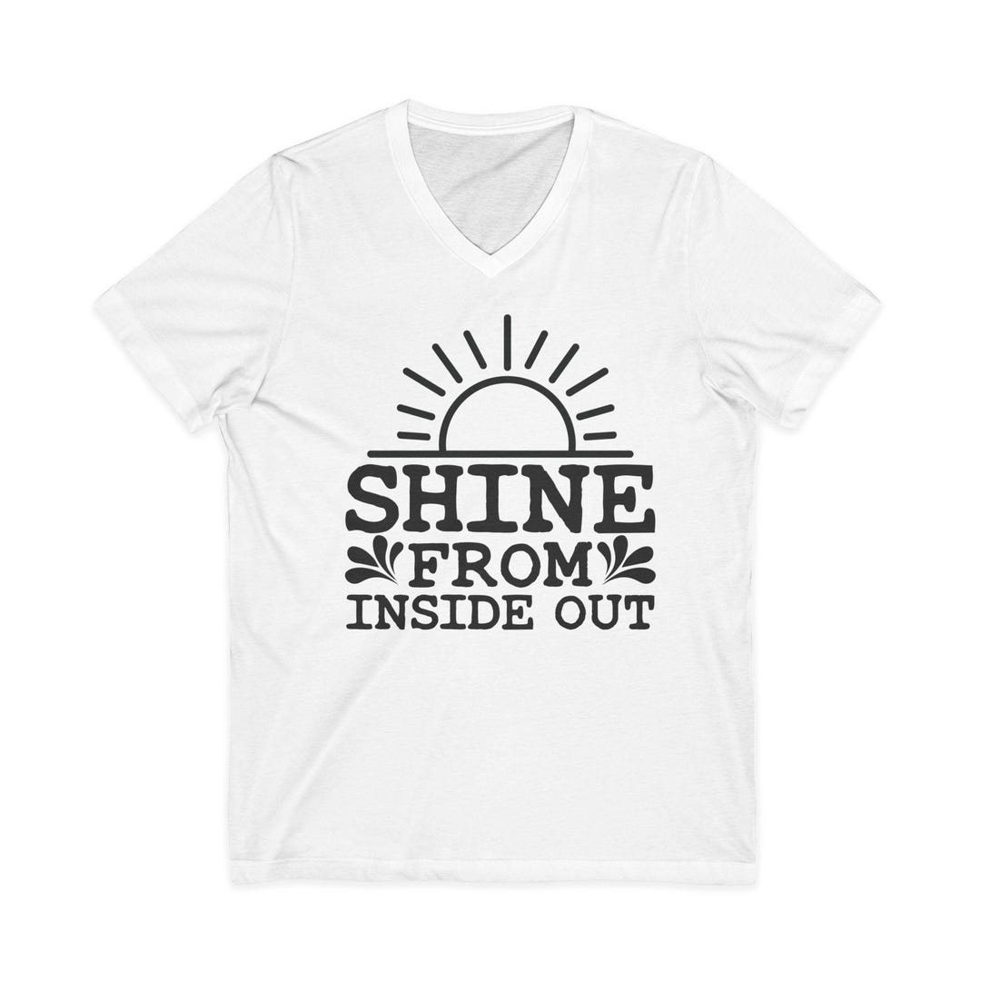 Shine From Inside Out Tee | Sunburst Inspirational Typography T-shirt ...