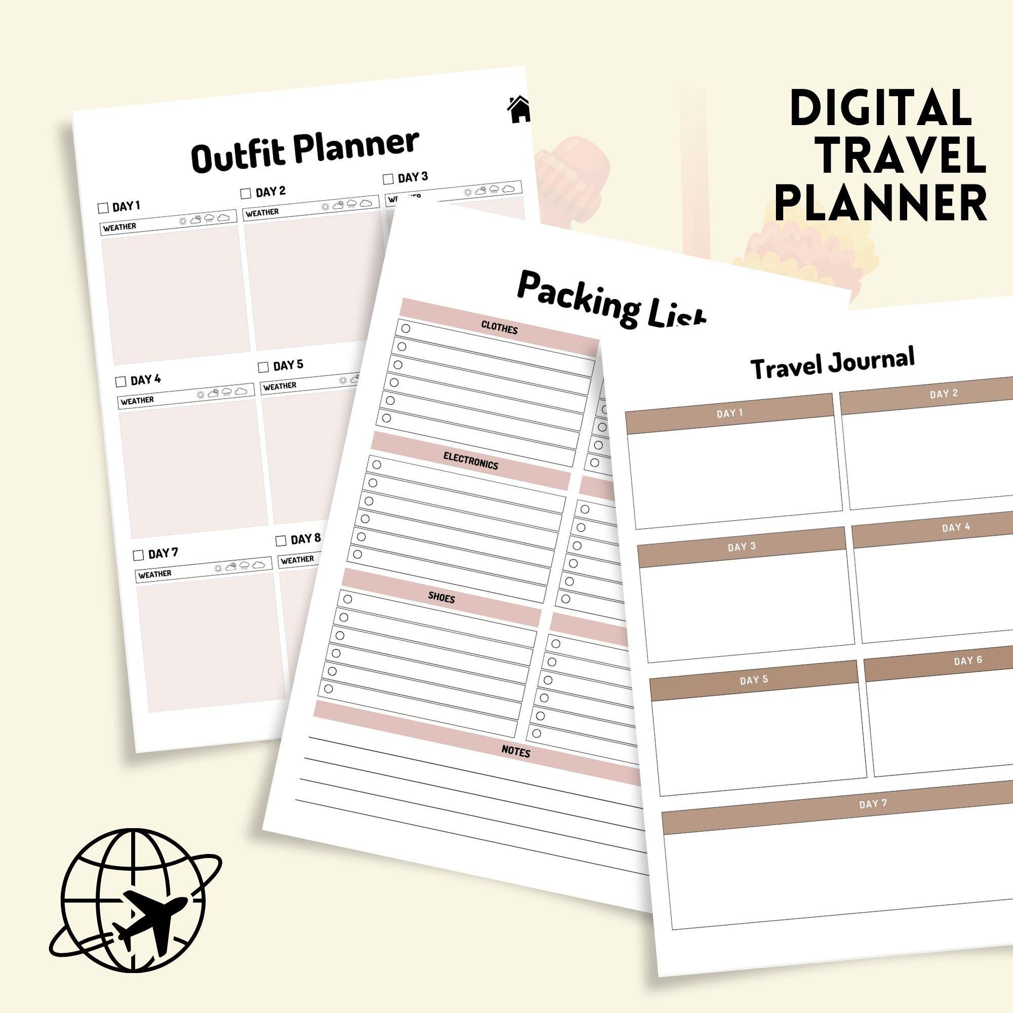 Travel Planner for Goodnotes, Packing List Journal, Road Trip Organizer ...