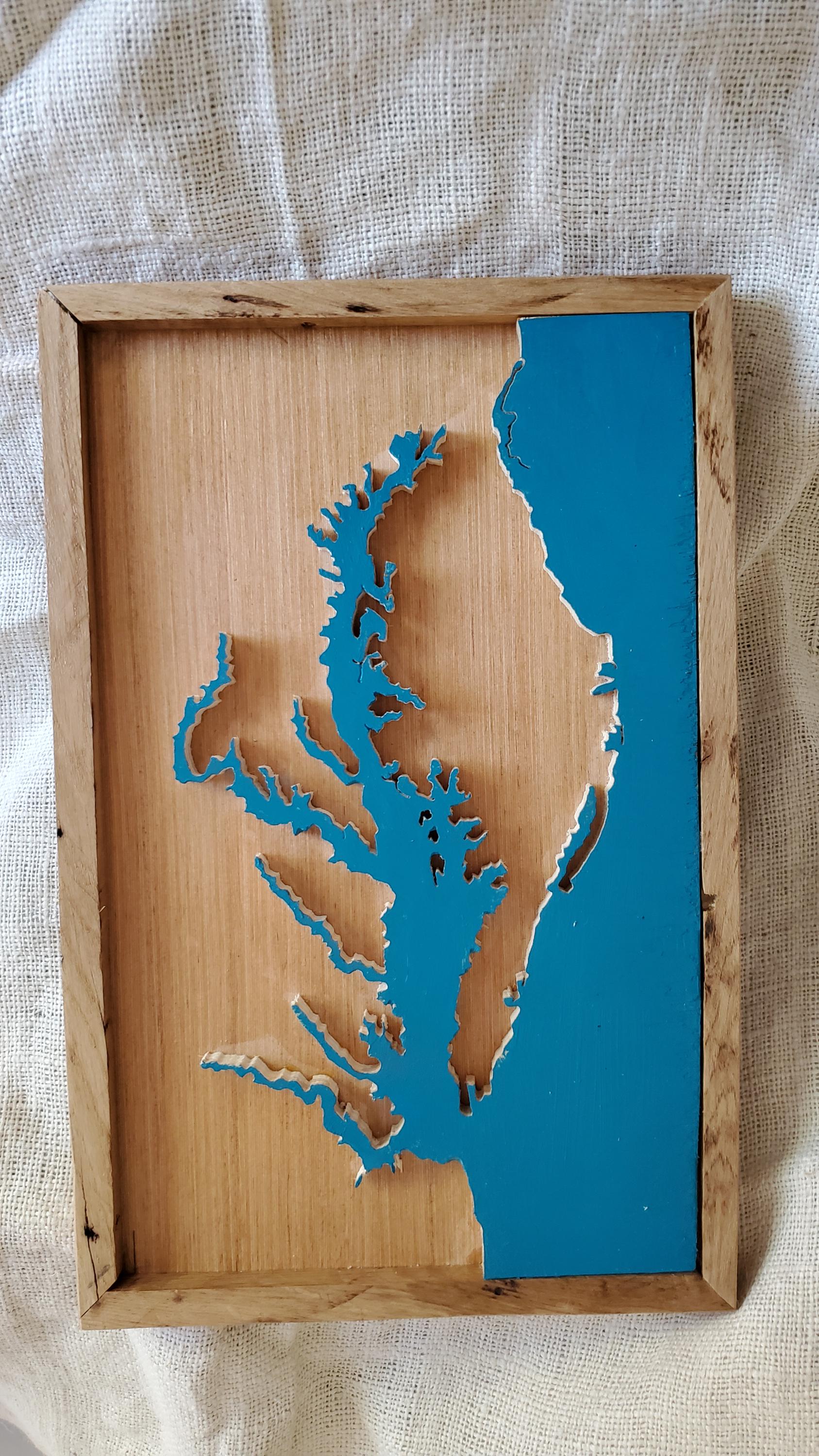 Hand Made Map of the Chesapeake Bay. Made of Upcycled Plywood. - Etsy
