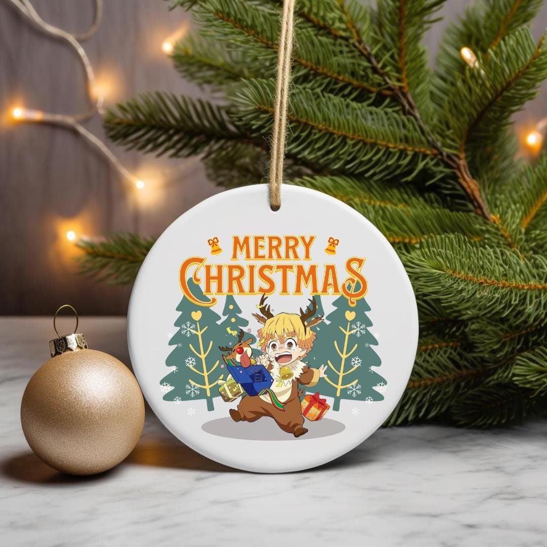 Demon Slayer Zenitsu Christmas Ornament, Demon Slayer Ornament ...
