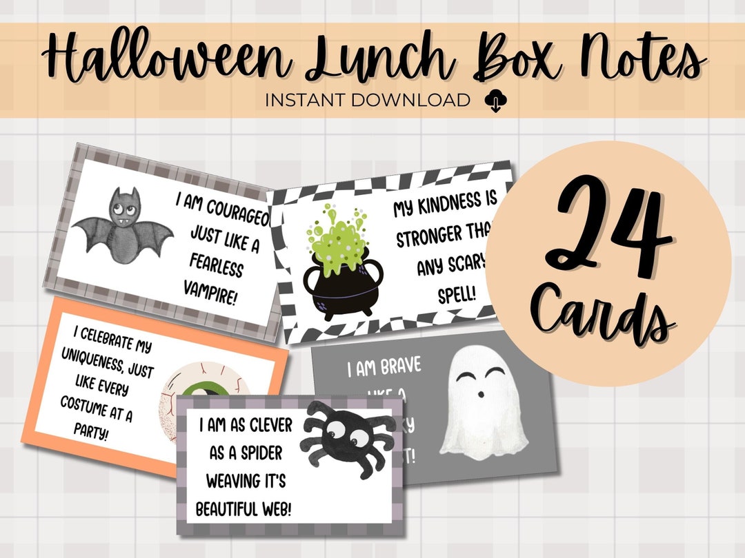 Kids Halloween Lunch Box Notes| Lunch Box Notes for Kids | Kids ...